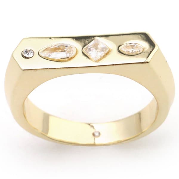 Ashley Cooper™ Gold Rectangular Signet Ring - Boscov's