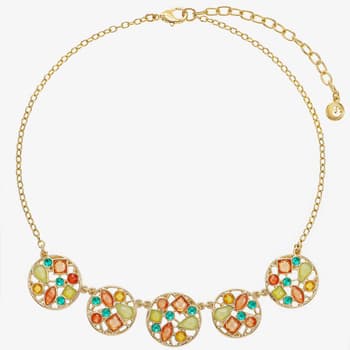 Gloria Vanderbilt Gold-Tone Multi-Color Frontal Necklace - Boscov's