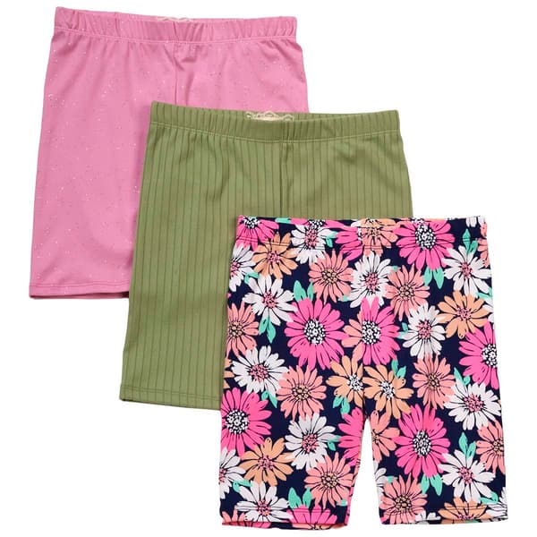 Girls (7-12) Btween® 3pk. Dot/Floral Bike Shorts - Boscov's
