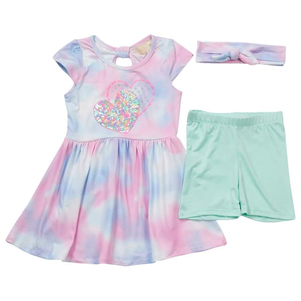 Toddler Girl BTween® 3pc. Bow Back Skater Dress w/ Bike Shorts - Boscov's