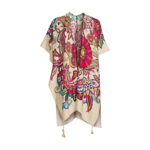 Womens Jessica McClintock Floral Paisley Tassel Kimono - Boscov's