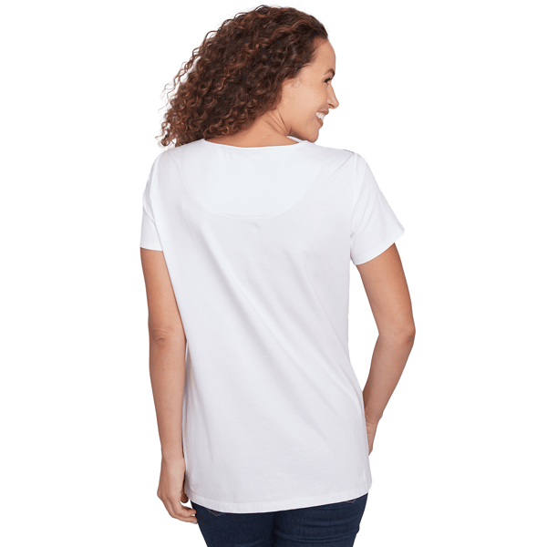 Womens Ruby Rd. Bali Bliss Short Sleeve Palm Leaf Tee - Boscov's