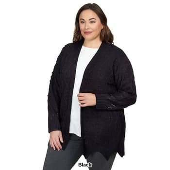 Plus Size Ruby Rd. Must Haves II Zigzag Hem Open Cardigan - Boscov's
