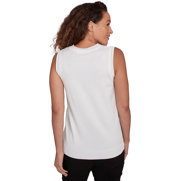 Womens Emaline Dallas Pointelle Eyelet Sweater Vest - Boscov's