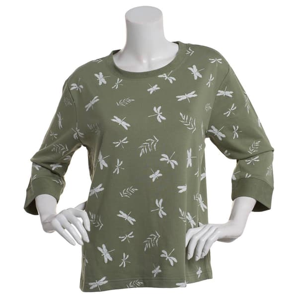 Plus Size Bonnie Evans 3/4 Sleeve Dragonfly Pullover Sweatshirt - Boscov's
