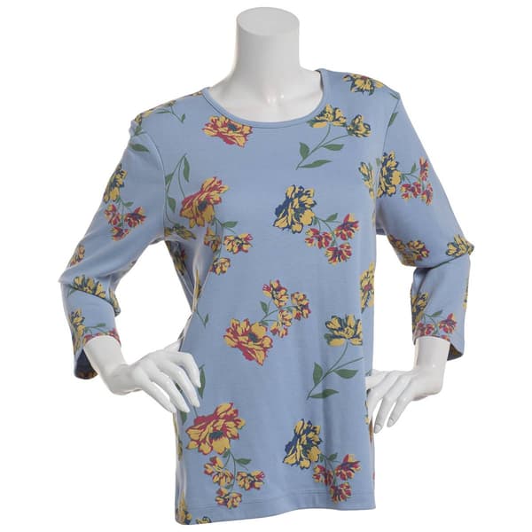 Plus Size Bonnie Evans 3/4 Sleeve Floral & Vine Tunic - Boscov's