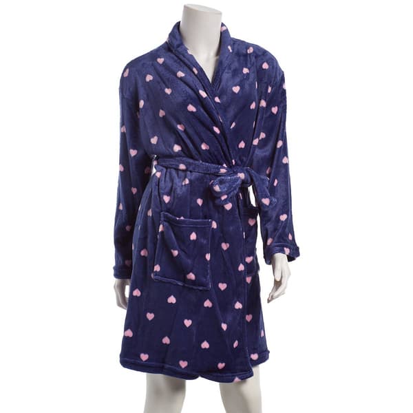 Womens Spoiled Angel Long Sleeve Hearts Plush Wrap Robe - Boscov's