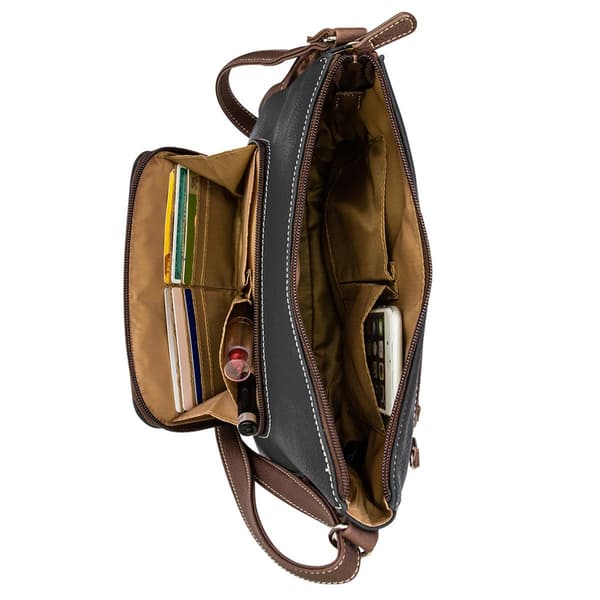 Koltov Naomi Large Two-Tone Crossbody - Black/Chocolate - Boscov's