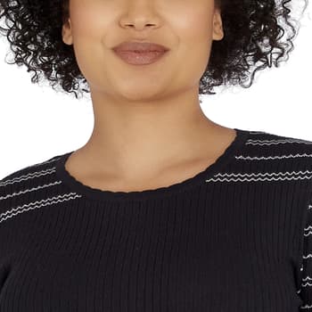 Plus Size Emaline Long Sleeve Striped Sweater - Boscov's