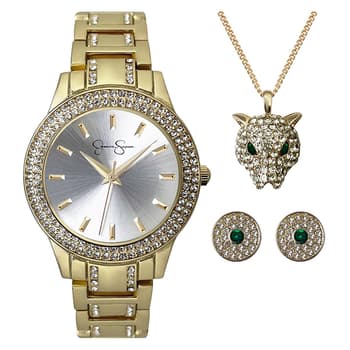 Jessica Simpson Panther Gold/Watch/Necklace Set - JSP0001GD - Boscov's