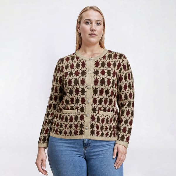 Plus Size Preswick & Moore® Long Sleeve Argyle Cardigan - Boscov's