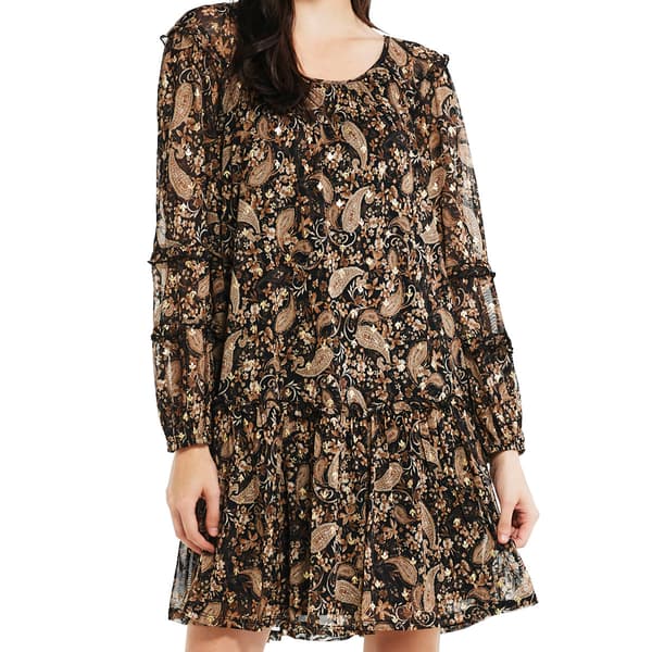 Womens Harper 241 Long Sleeve Foil Chiffon Shift Dress - Boscov's
