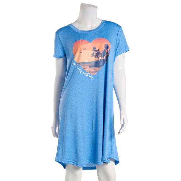 Womens Jaclyn Short Sleeve Heart Sail Away Nightshirt - Boscov's