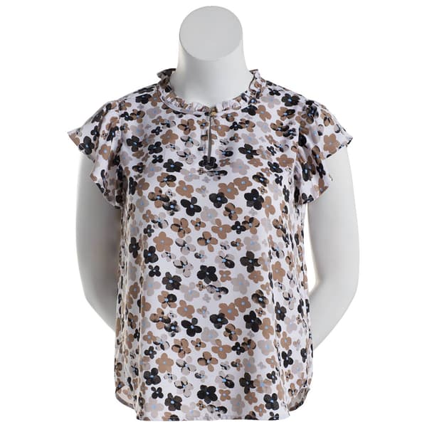 Petites Skye’s The Limit Coastal Blues Short Sleeve Floral Blouse ...