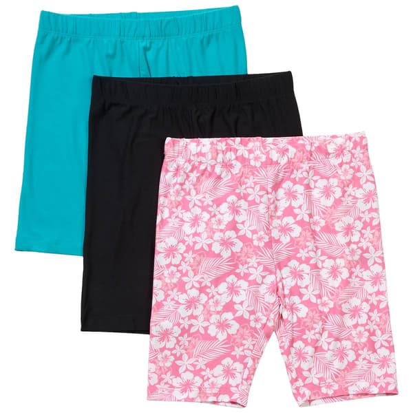 Girls (7-16) Star Ride® 3pk. Floral & Solid Bike Shorts - Boscov's