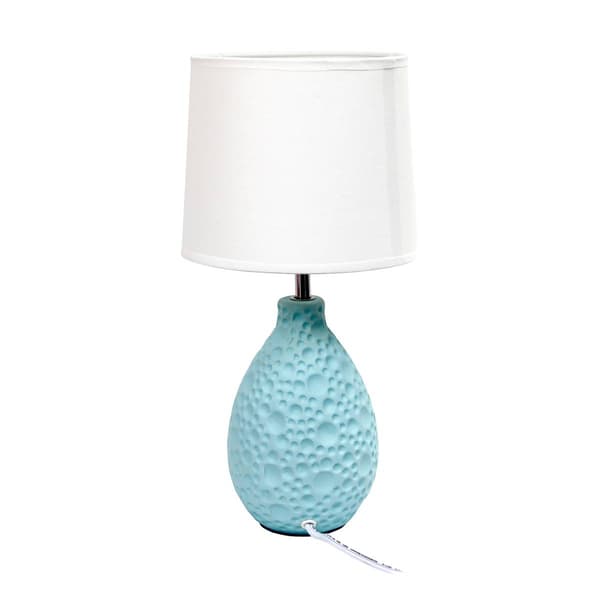 Simple Designs Textured Stucco Ceramic Oval Table Lamp - Boscov's