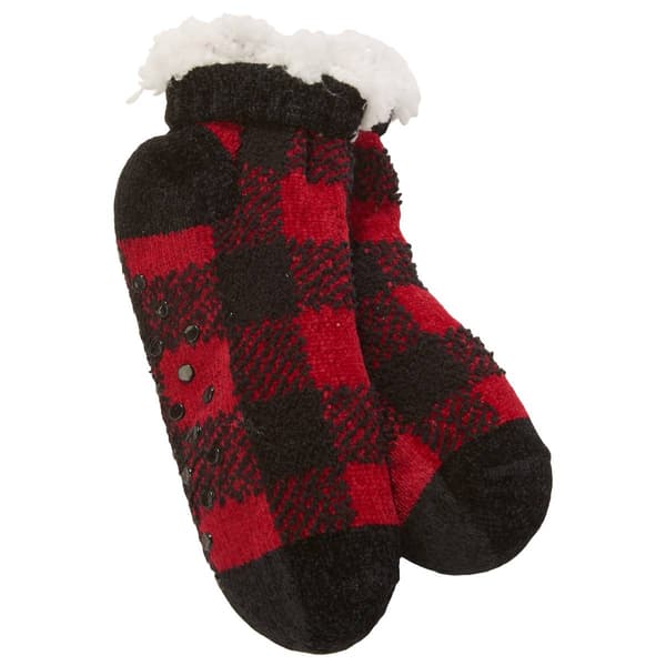 Womens Capelli New York 6in. Buffalo Checkered Slipper Socks - Boscov's