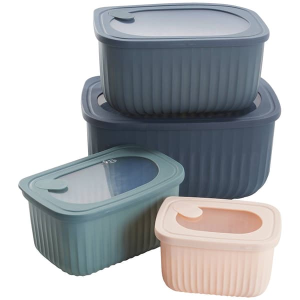 4pc. Rectangle Bowl Set with Lids - Dark Blue - Boscov's