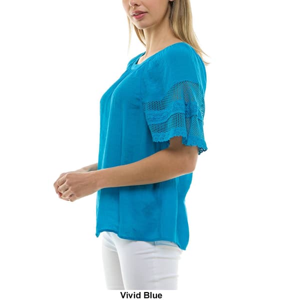 Womens Zac & Rachel Extend Sleeve Slub Gathered Yoke Blouse - Boscov's