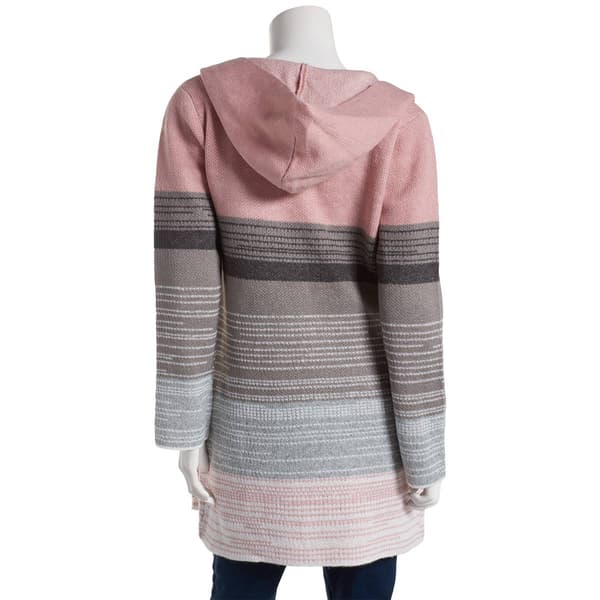 Womens By Design Stripe Long Sleeve Multi-Stripe Hooded Cardigan - Boscov's
