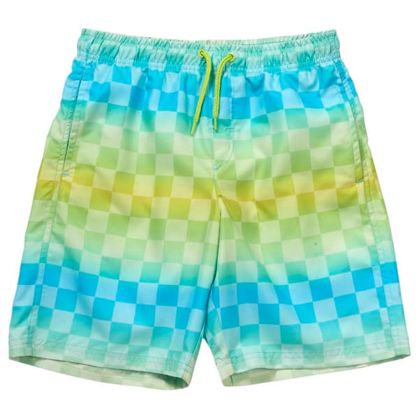 Boys (8-20) Surf Zone Checkered Swim Shorts - Blue/Green - Boscov's