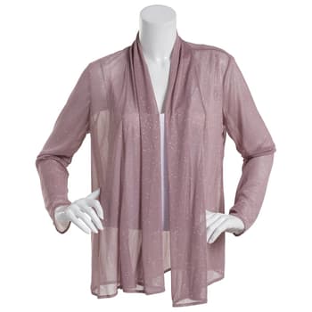 Plus Size MSK Long Sleeve Sparkle Mesh Jacket - Boscov's