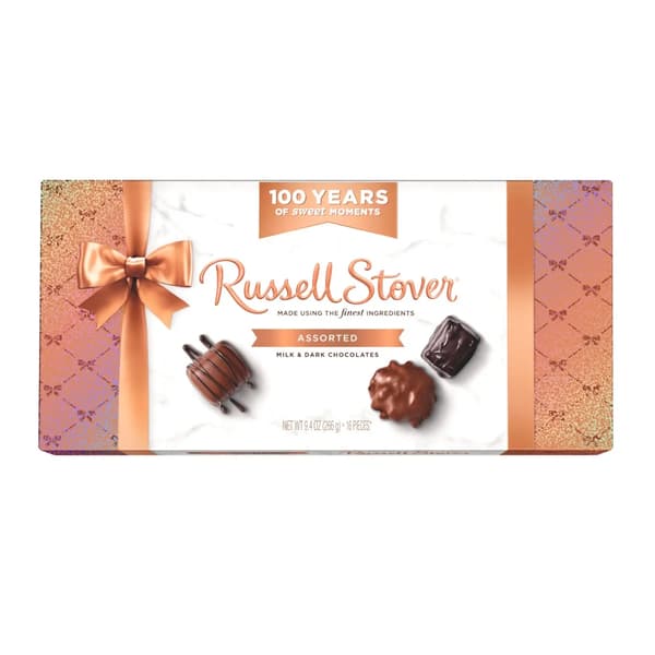 Russell Stover 9.4oz. 100 Year Assorted Chocolate Box - 16 Pieces ...