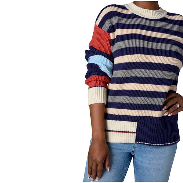 Womens CITY BLUES Long Sleeve Color Block Stripe Sweater - Boscov's