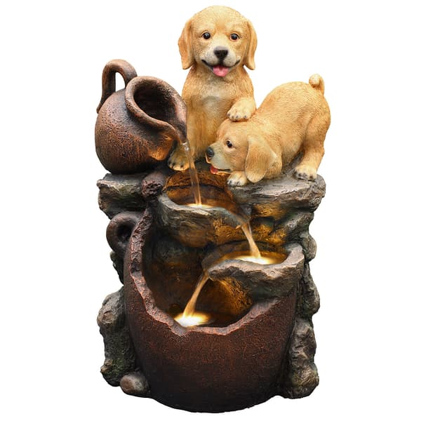 Resin LED Dogs Fountain - Boscov's