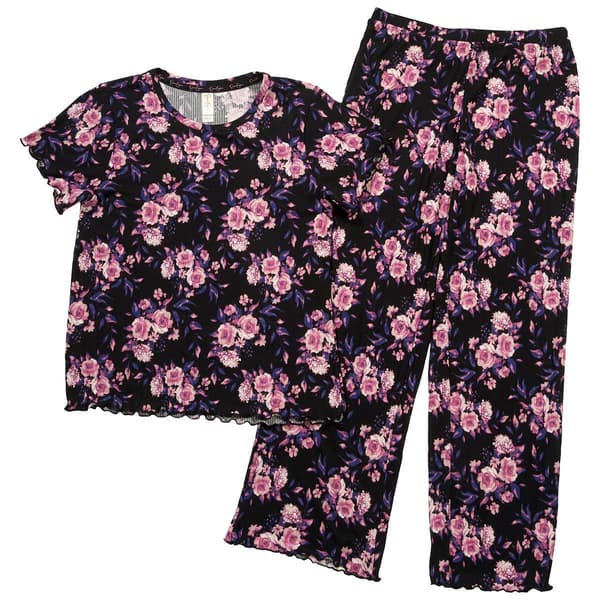 Plus Size Jessica Simpson Short Sleeve Watercolor Floral Pajamas - Boscov's