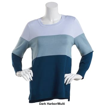 Womens Retrology Color Block Crew Neck Sweater - Boscov's