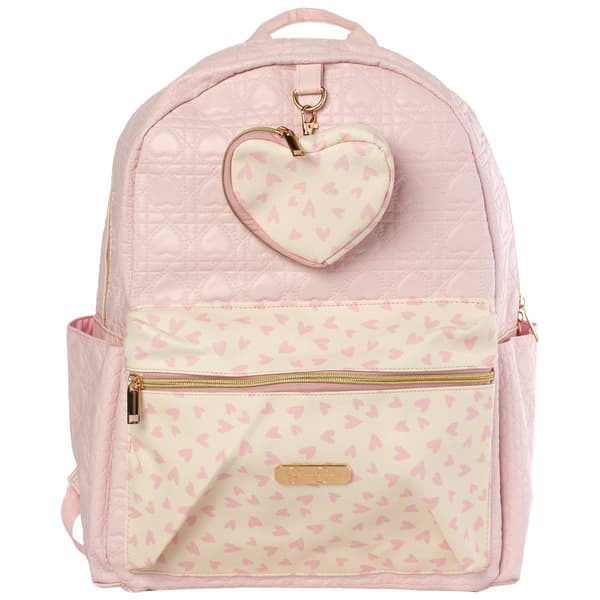 Girls Jessica Simpson Faux Leather Quilted Hearts Backpack - Boscov's