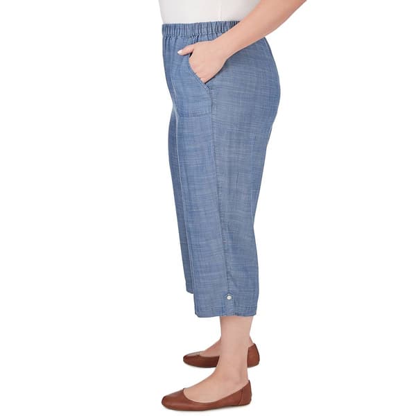 Plus Size Alfred Dunner Blue Bayou Textured Capris - Boscov's
