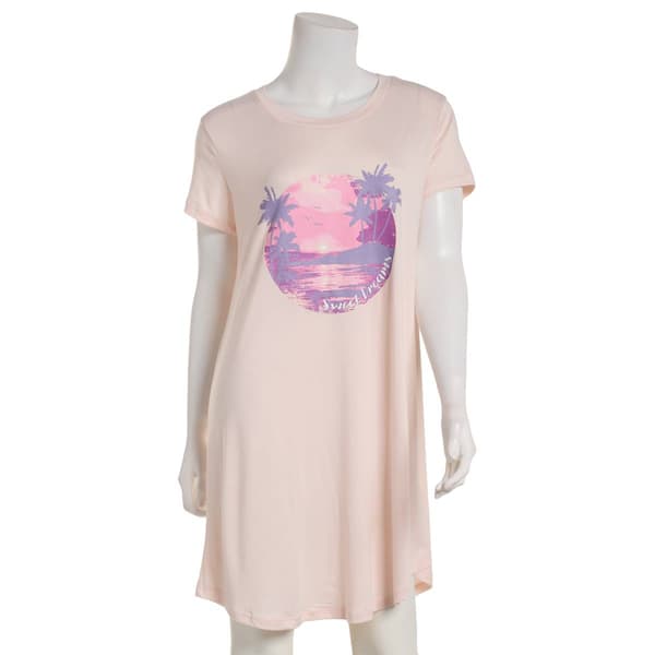 Plus Size Jaclyn Short Sleeve Sweet Dreams Screened Nightshirt - Boscov's