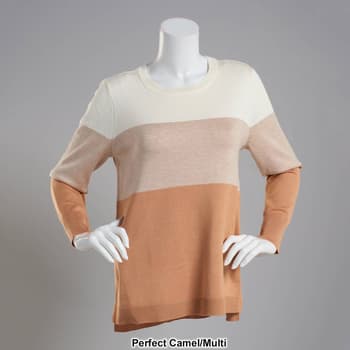 Womens Retrology Color Block Crew Neck Sweater - Boscov's