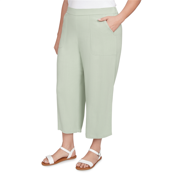 Plus Size Ruby Rd. Tropical Oasis Soft Linen Crepe Pants - Boscov's