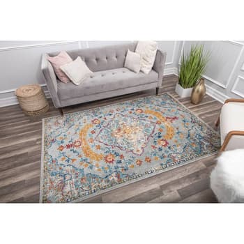 Rugs America™ Hailey Wildflower Bouquet Transitional Vintage Area Rug ...