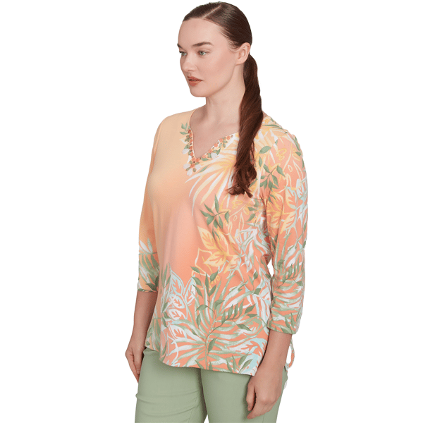 Womens Ruby Rd. Tropical Oasis Tropical Ombre Blouse - Boscov's