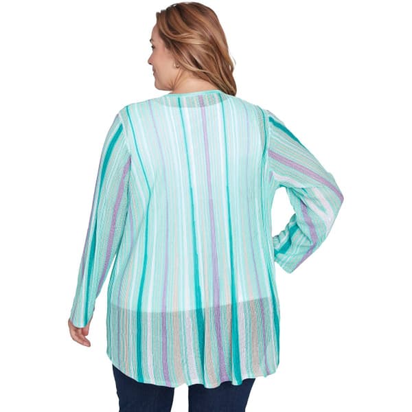 Plus Size Ruby Rd. Hello Spring Long Sleeve Stripe Cardigan - Boscov's