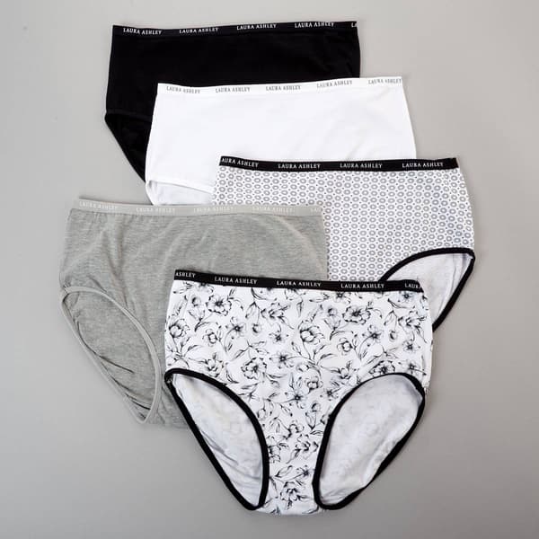 Womens Laura Ashley® 5pk. Cotton Brief Panties LS9221-5PKGL - Boscov's