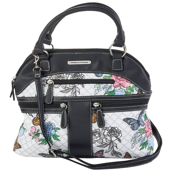 Stone Mountain Monarch Floral Dome Satchel - Boscov's