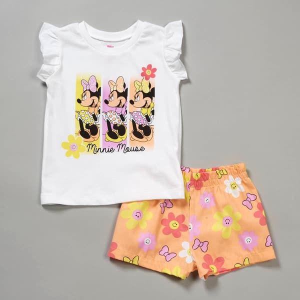 Toddler Girl Disney® Minnie Mouse Top & Flower Bow Shorts Set - Boscov's
