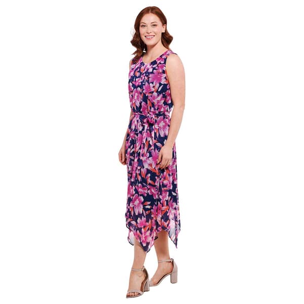 Womens Harper 241 Chiffon Floral Asymmetrical Hem Sheath Dress - Boscov's