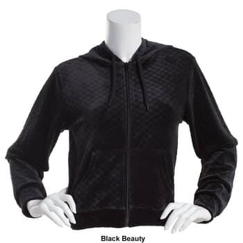 Juniors Jolie & Joy Embossed Velour Zip Up Hoodie - Boscov's