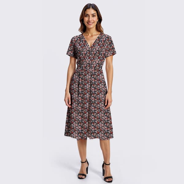 Womens Perceptions Short Sleeve Wrap Floral Dress - Boscov's