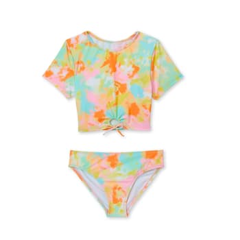 Girls (7-16) Angel Beach 2pc. Sunrise Tie Dye Keyhole Swim Set - Boscov's