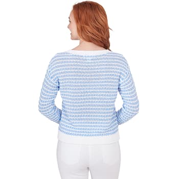 Petite Skye’s The Limit Sky And Sea Long Sleeve Sweater - Boscov's