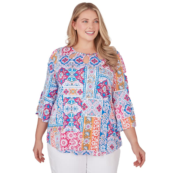 Plus Size Ruby Rd. Must Haves III Knit Patchwork Blouse - Boscov's