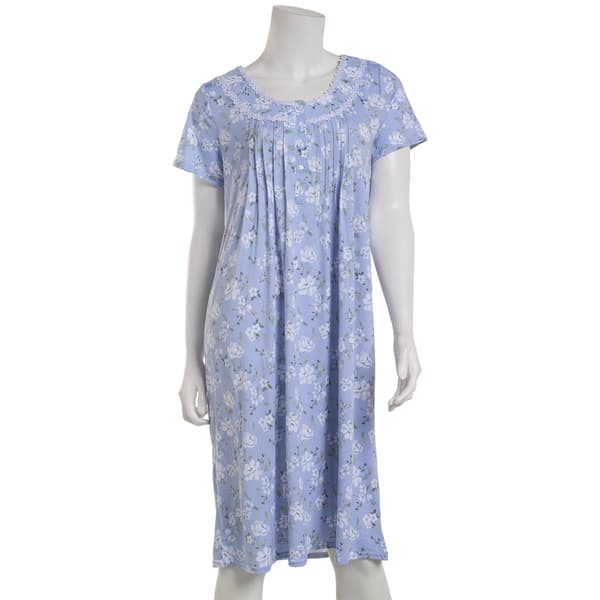 Womens Laura Ashley® Short Sleeve Peached Floral Nightgown - Boscov's