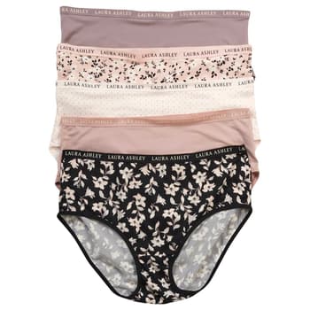 Womens Laura Ashley® 5pk. Brushed Micro Brief Panties LS3208-5PKR ...
